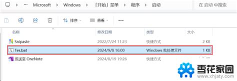 bat win10开机启动 bat脚本添加到开机自启动项的步骤 雪花家园