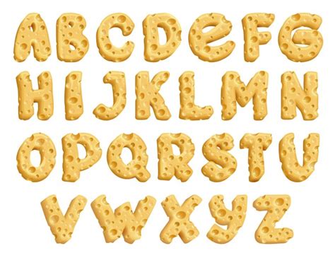Yellow Jelly Alphabet Letters Numbers With Eyes Vector Image