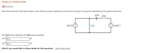 Solved Chapter 9 Problem 9020 Incorrect Given The