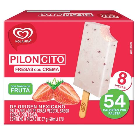 Paleta Helada Holanda Piloncito Fresas Crema 8 Pzas De 37 G Cu Walmart