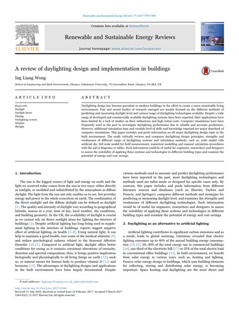 a review of daylighting design and implementation in buildings 2018