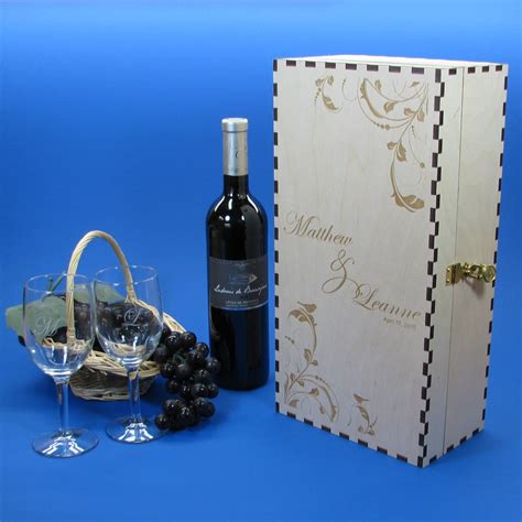 Personalized Wedding Ceremony Wine Box Set With Padlock And Keys Etsy