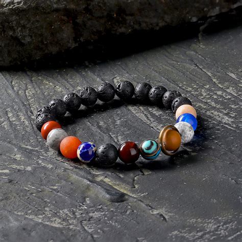 Solar System Natural Stone Beaded Bracelet Gthic