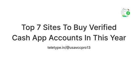 Top 7 Sites To Buy Verified Cash App Accounts In This Year Teletype