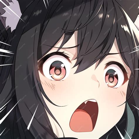Premium Ai Image Anime Girl With Black Hair And Big Eyes Looking Surprised Generative Ai