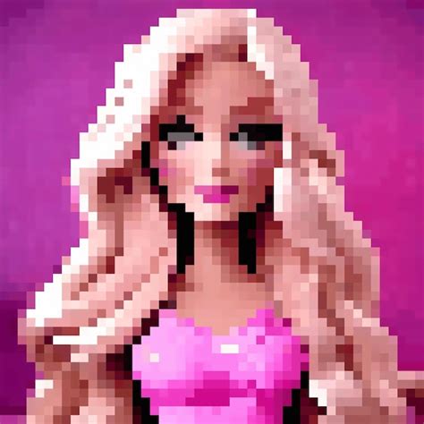 Premium Ai Image Barbie Doll Vector Pixel Art Pink