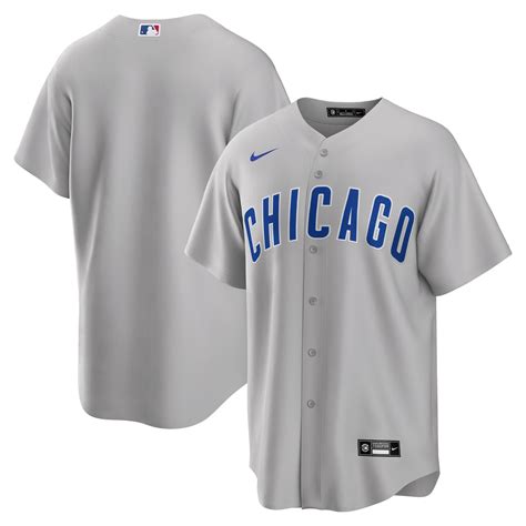 Chicago Cubs Road Replica Team Jersey Gray Mlb Bluefink