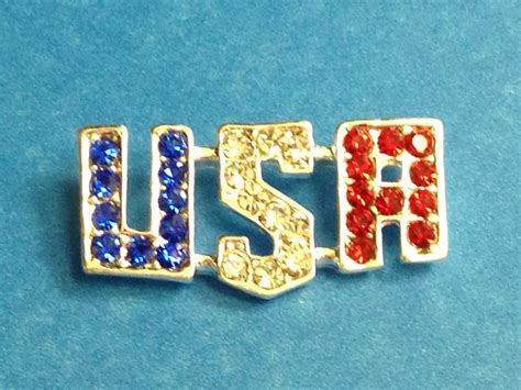 Rhinestone Usa Letters Pin — Flags Unlimited