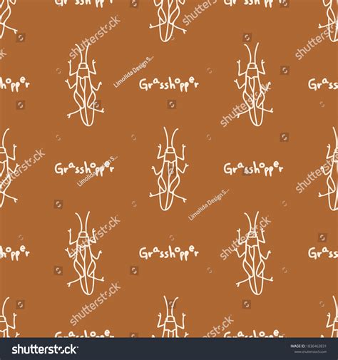 Seamless Background Grasshopper Pest Gender Neutral Stock Vector
