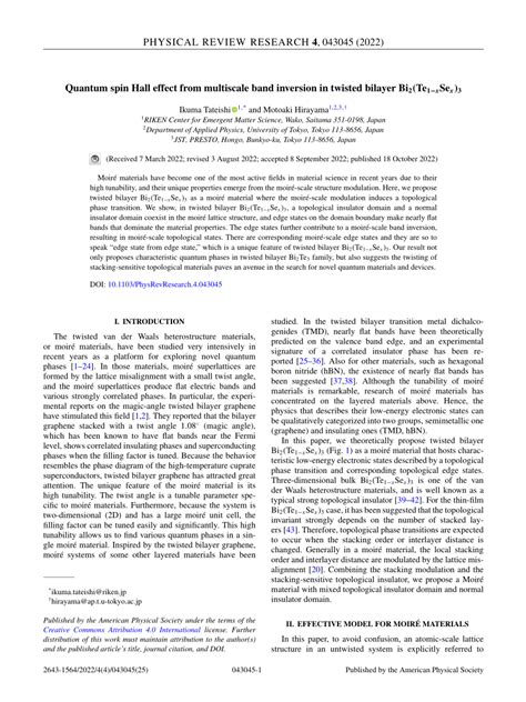 Pdf Quantum Spin Hall Effect From Multiscale Band Inversion In