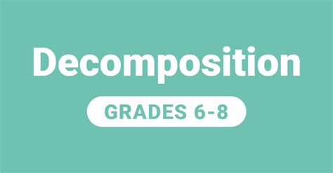 Computational Thinking Decomposition For Grades 6 8