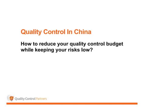 Qcp How To Reduce Your Quality Control Budget While Keeping Your