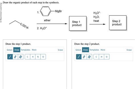 Draw The Organic Product Of Each Step In The Chegg