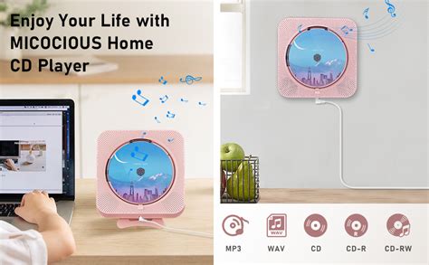 Micocious Portable Cd Player With Bluetooth Desktop Cd Player For Home Cd Music