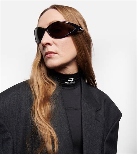 90s Oval Sunglasses In Black Balenciaga Mytheresa