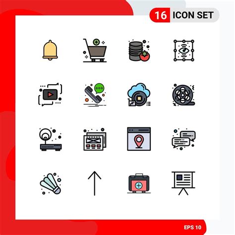 Pictogram Set Of 16 Simple Flat Color Filled Lines Of Chat View E Eye Creative Editable Creative