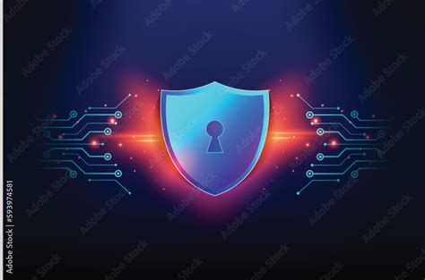 Cybersecurity And Privacy Concepts To Protect Data Lock Icon And Internet Network Security