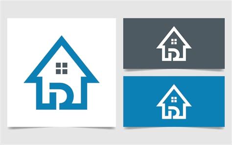 편지 D와 하우스 로고 개념입니다 벡터 Eps10 프리미엄 벡터