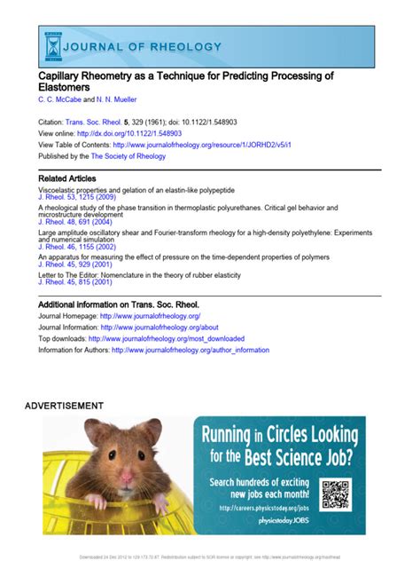 Capillary Rheometry As A Technique For Predicting Annas Archive Pdf