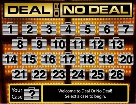Free Printable Deal Or No Deal Game Printable Calendars At A Glance