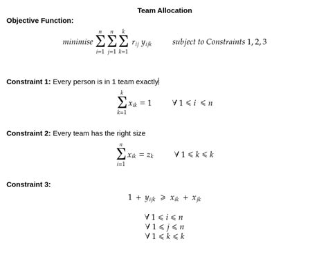 Python Team Allocation Optimisation With Pulp Stack Overflow