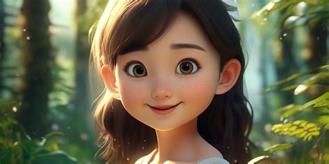 快图网ai创作在森林的可爱小女孩 快图网 免费png图片素材库