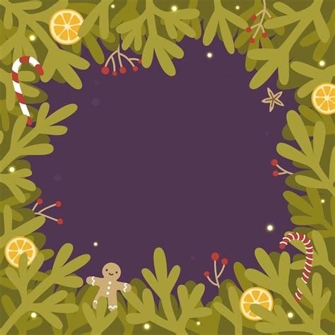 Premium Vector Christmas Frame With Fir Branches