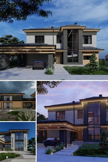 Современный дом с террасой и баней