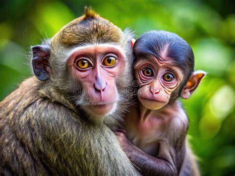 A Tiny Primates First Jungle Adventure A Newborn Monkey Clinging To