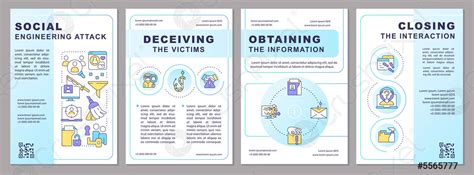 Social Engineering Attack Blue Brochure Template Stock Vector 5565777 Crushpixel