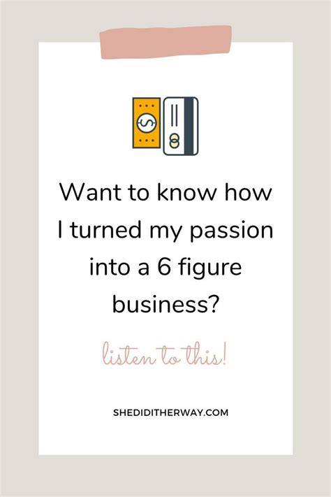 Turn Your Passion Into A Profitable Business