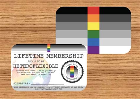 Heteroflexible Lifetime Membership Card Gay Pride Card Lgbt Identity