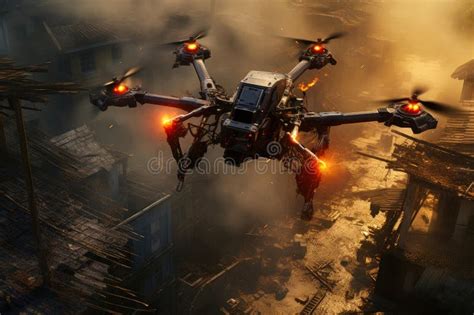 Drone Strike Precision In Combat Stock Illustration Illustration Of