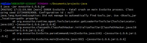 Error When Try Execute Evosuite Library Issue EvoSuite Evosuite GitHub