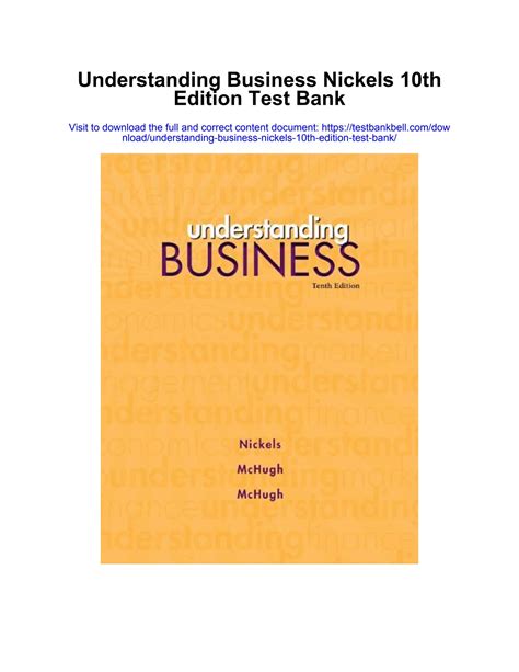 Understanding Business Nickels 10th Edition Test Bank By Tamaragregg531 Issuu