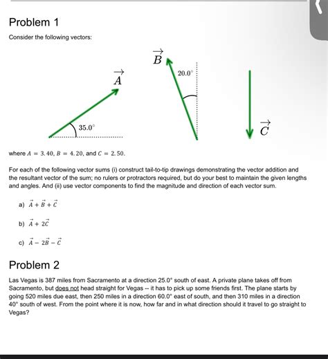 Solved Cofor Each Of The Following Vector Sums I