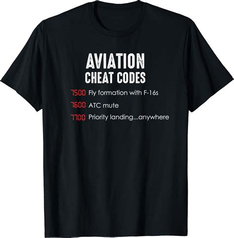 Aviation Cheat Codes Funny Shirt For Pilots And Atc