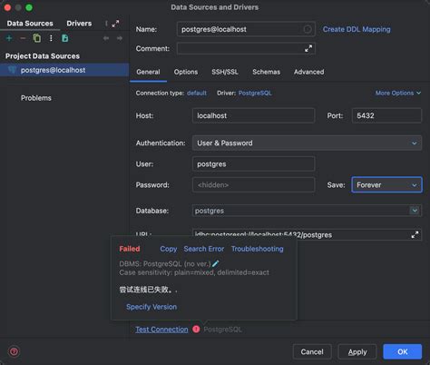 I Cant Connect To Postgres Database Ides Support Intellij Platform Jetbrains
