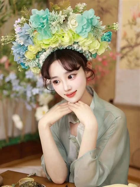 赵丽颖同款浔埔簪花女 清冷氛围感 簪