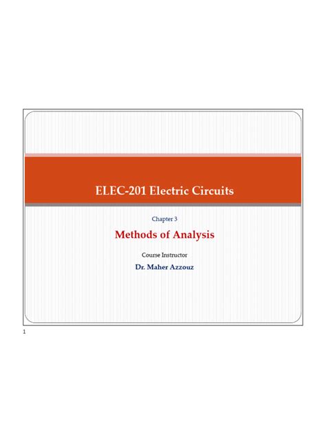 Ch3 Methods Of Analysis Ee210 Notes Pdf Electrical Network