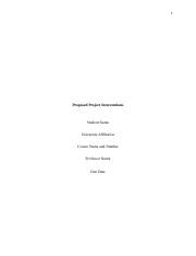 Week Assignment Docx Proposed Project Interventions Student