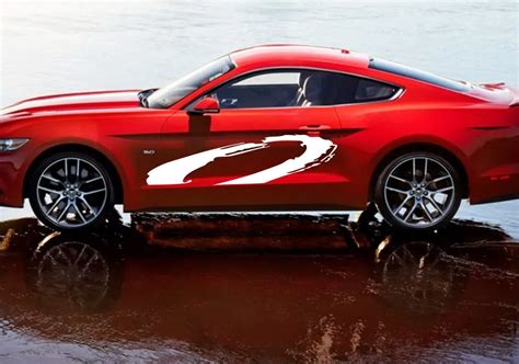 자동차 데칼 레이싱 스트라이프 58 인치 머스탱 비닐 데칼 모터 사이드 도어 스티커 Zc749용car Racing
