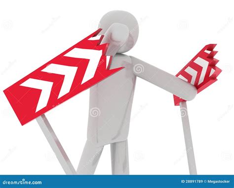 White Man Breaking The Barriers Stock Illustration Illustration Of