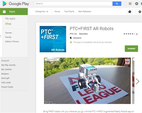 PTC FIRST Augmented Reality Robots Android App PTC Community