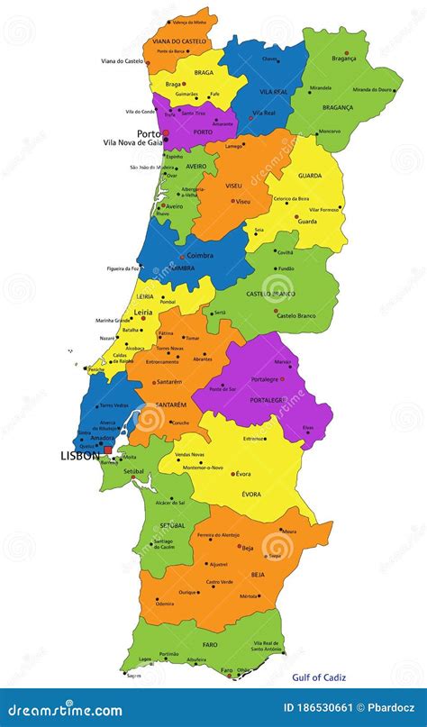 Portugal Political Map Cartoon Vector 86663861