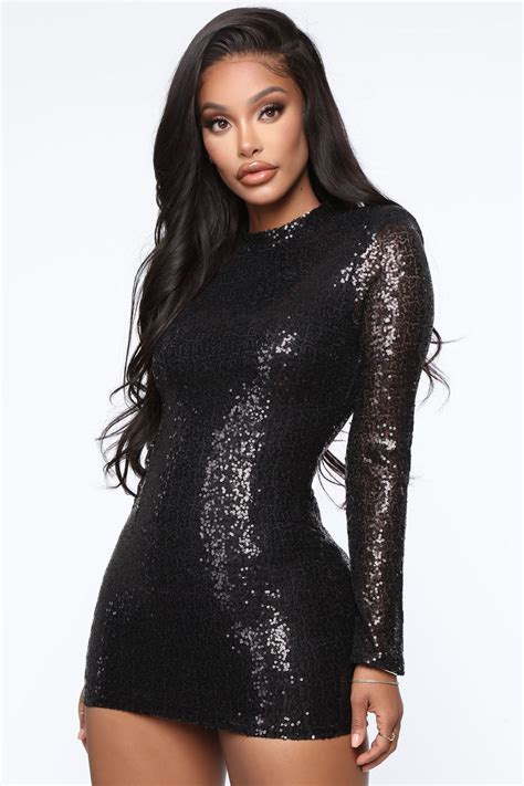 Bundle Of Fun Sequin Mini Dress Black Fashion Nova Dresses Fashion Nova