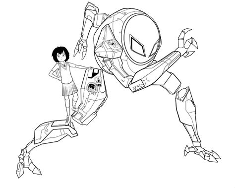 Spider Man Into The Spider Verse Coloring Pages Peni Parker And Sp Ii Dr Free Printable