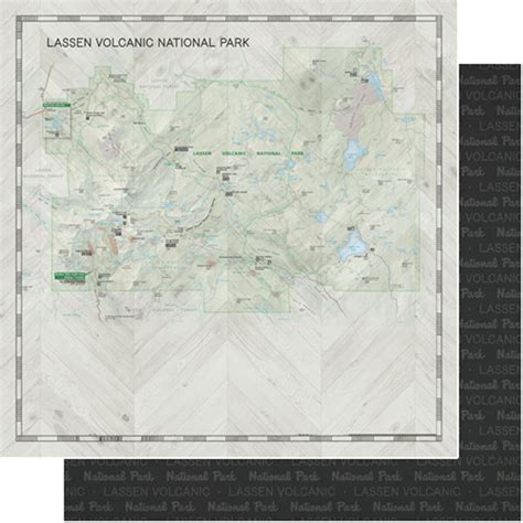 Scrapbook Customs Lassen Volcanic National Park Map And Words Paper