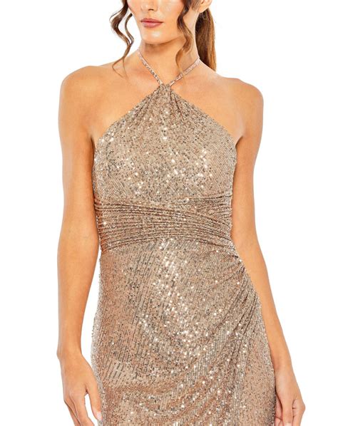 Copper Mac Duggal 27128 Prom Long Halter Formal Gown For 1990 The