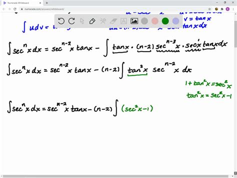 Solvedshow That For Any Integer N1 We Have The Reduction Formula ∫